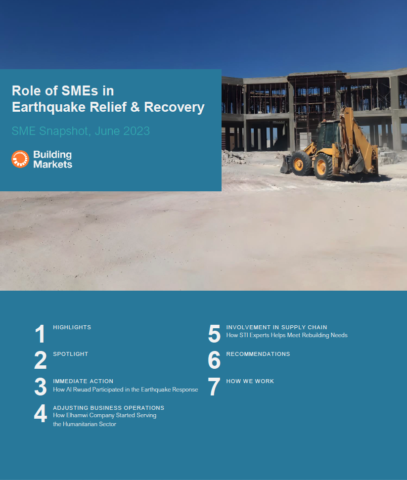 SME Snapshot: Role of SMEs in Earthquake Relief and Recovery — Building Markets